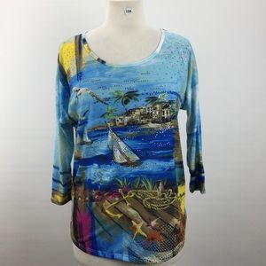 Onque Casuals Tops | 34 Sleeve Shirt Size Ps | Poshmark